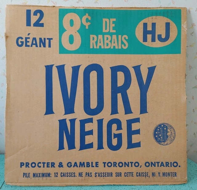 Vintage Ivory Snow Box Ivory Beige 12 Grant Canada | eBay