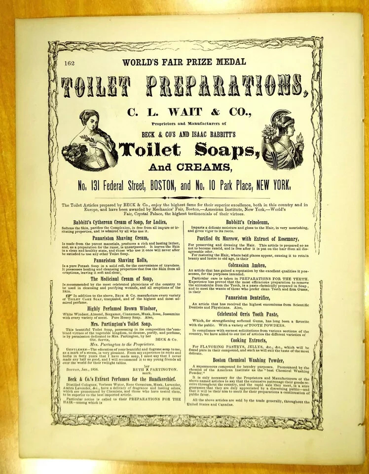 1856 Print Ads W. BAKER & Co. Chocolates DORCHESTER MA C. L. WAIT Co ...