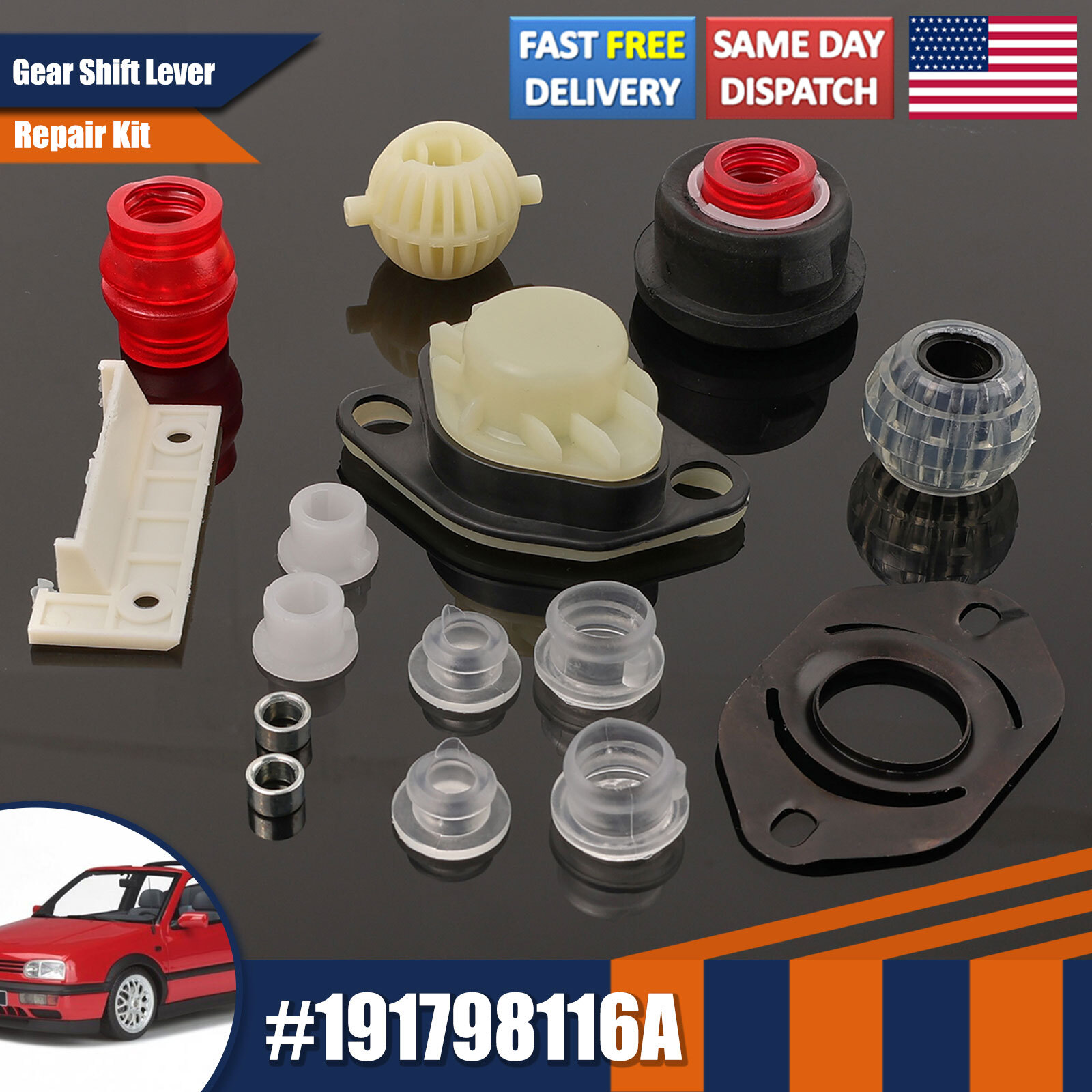 Manual Transmission Shifter Bushing Lever Repair Kit Fit For VW Golf ...