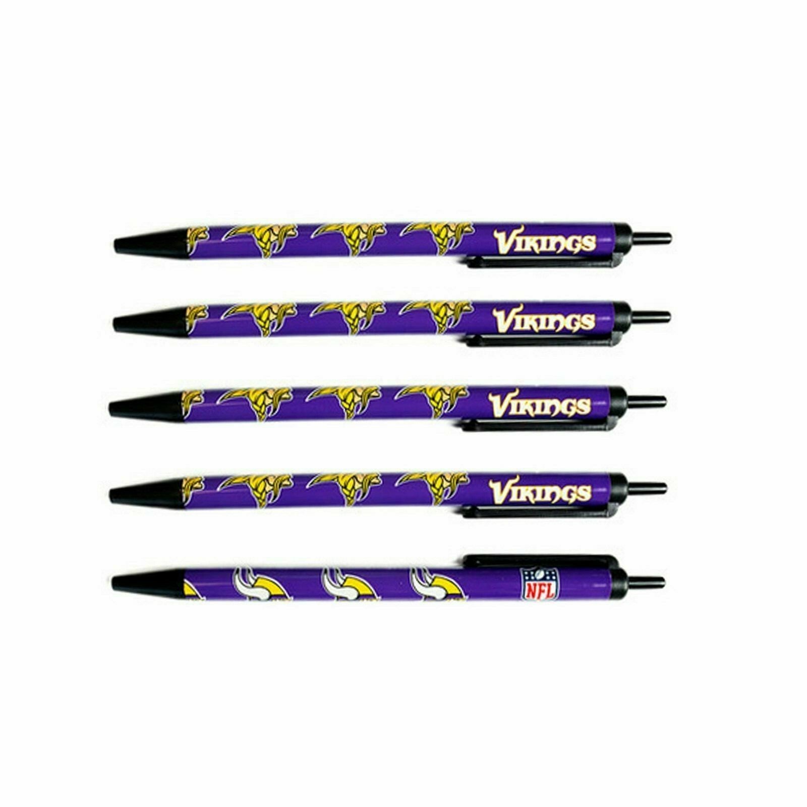 NFL Click Pens 5 pack Black Ink Choose Your Team | eBay