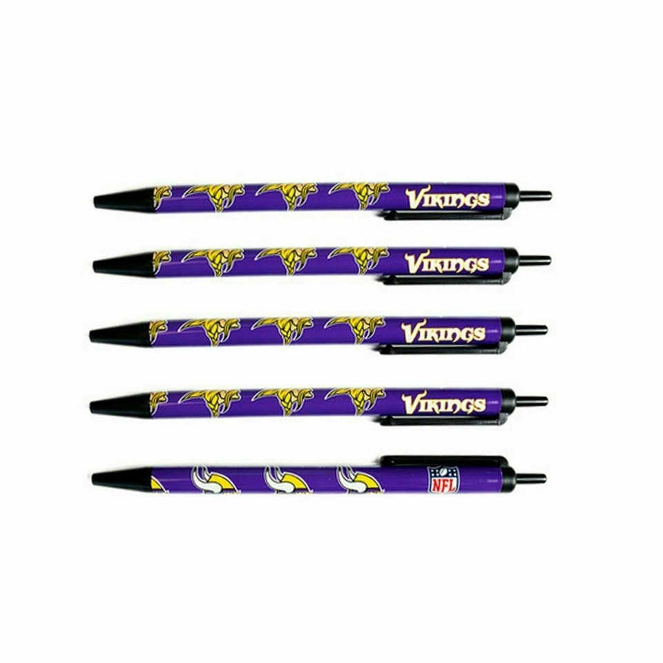 NFL Click Pens 5 pack Black Ink Choose Your Team | eBay