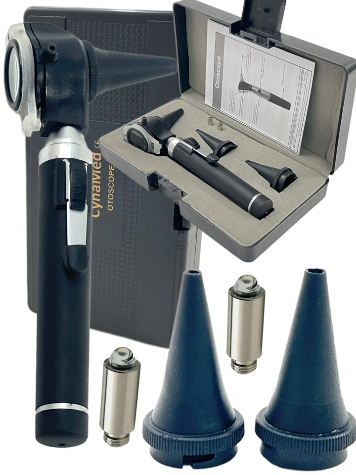NEW PREMIUM LED BRIGHT LIGHT 4X Otoscope ENT Diagnostic Set + 2 FREE ...