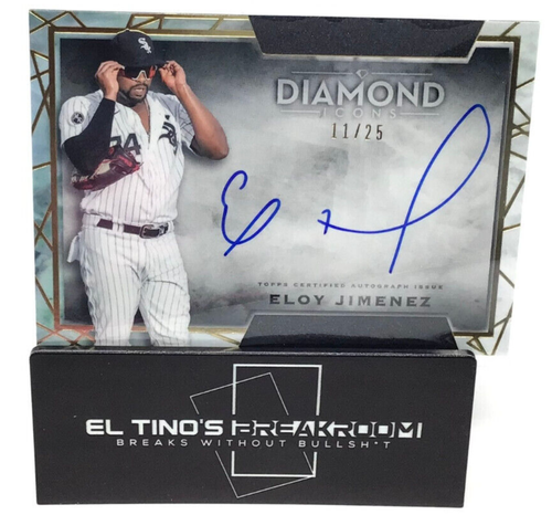 ELOY JIMENEZ 2022 Topps Diamond Icons 11/25 Auto DIA-EJ CHICAGO WHITE ...