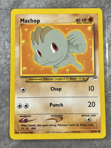 Machop 73/105 Pokemon TCG Vintage Card Neo Destiny Regular (Light Play ...