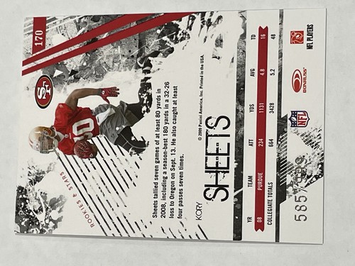 2009 Donruss Rookies & Stars Longevity Football #/999 - Kory Sheets RC ...