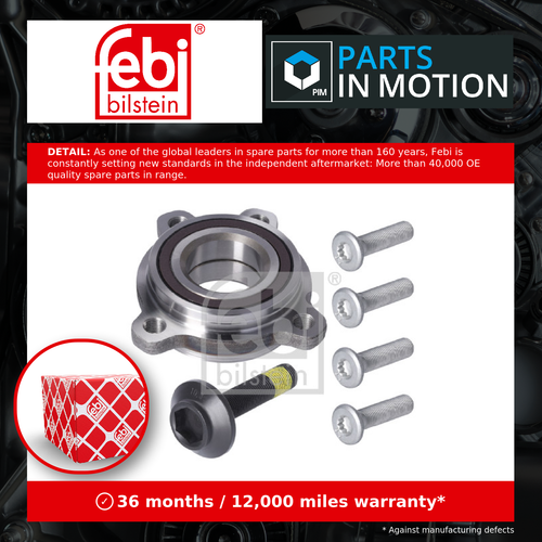 Wheel Bearing Kit fits AUDI S4 B9 3.0 Rear 2016 on CWGD 8W0407625B ...