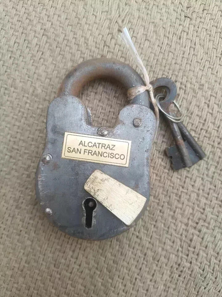 Antique Padlock Alcatraz San Francisco 5" Inch Cast Iron Working Lock ...