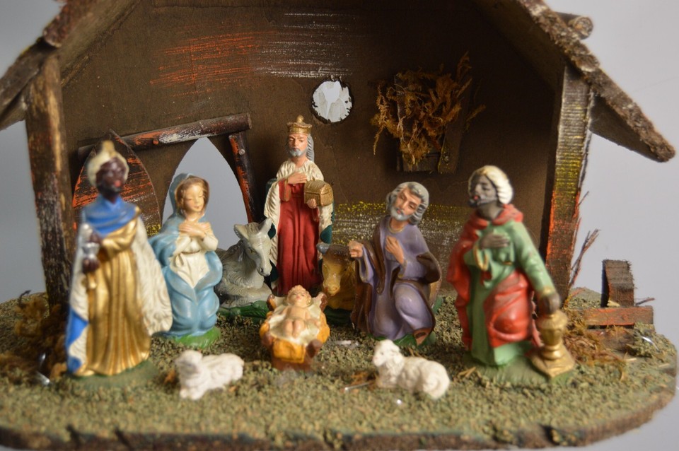 Vintage Nativity Set Manager Christmas Jesus Birth Christianity ...