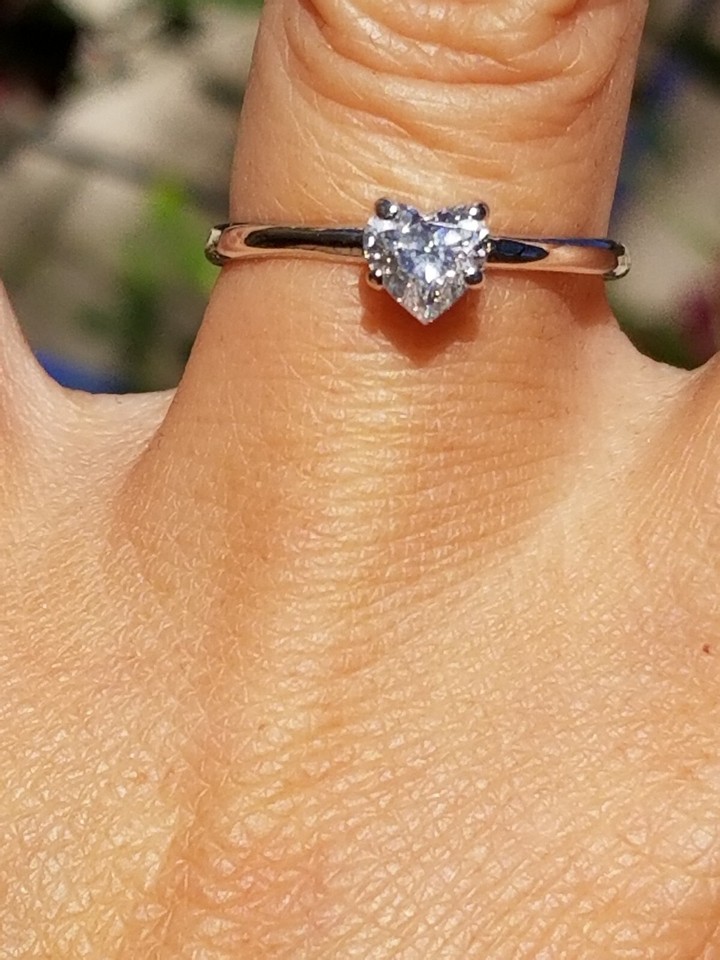 Beautiful Natural Diamond Heart Solitaire 14k ring | eBay
