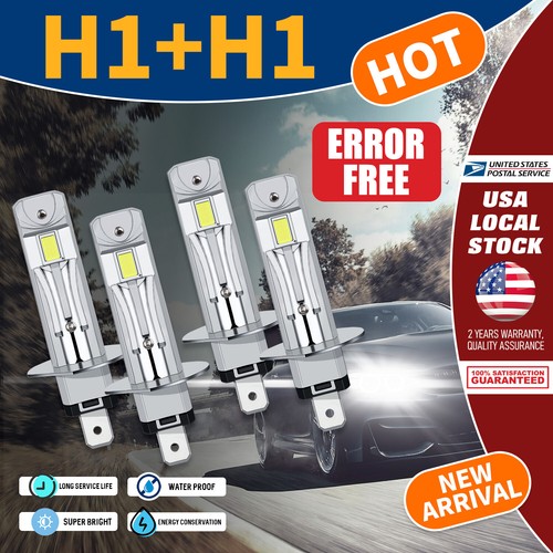4PCS 6000K H1 LED Headlight High/low Beam Bulbs For Mitsubishi ...