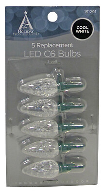 Christmas Lights LED Replacement Bulb, C6, Cool White, 5-Pk. | eBay