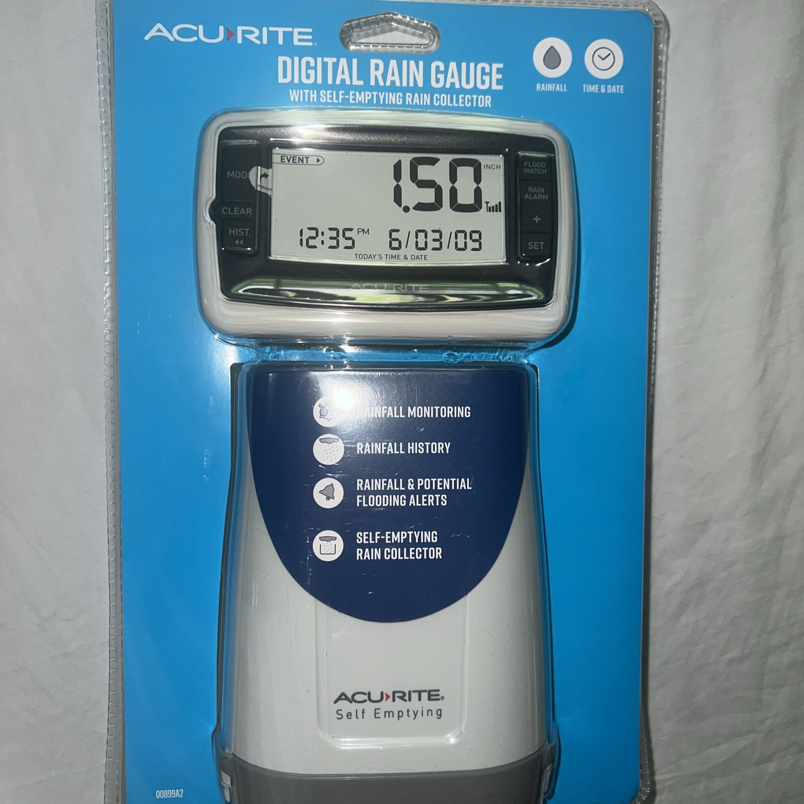 AcuRite Digital Rain Gauge Wireless Outdoor Sensor Self-Emptying Rain ...