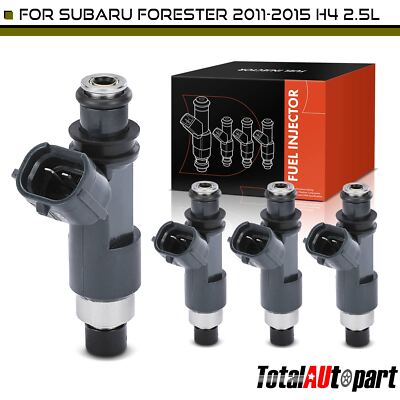 4x Black Fuel Injector for Subaru Forester 2011-2015 2.5L Naturally ...