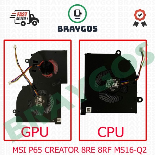 Replacement For MSI P65 Creator 8RE 8RF MS16-Q2 CPU & GPU Cooling Fan ...