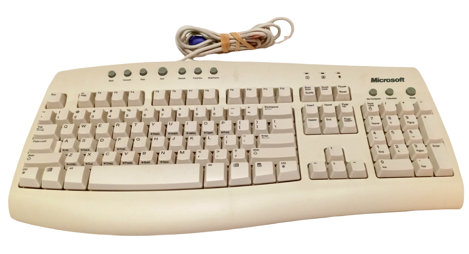 Genuine Microsoft Internet Keyboard Part X08-01157 RT9443 PS/2 Vintage ...