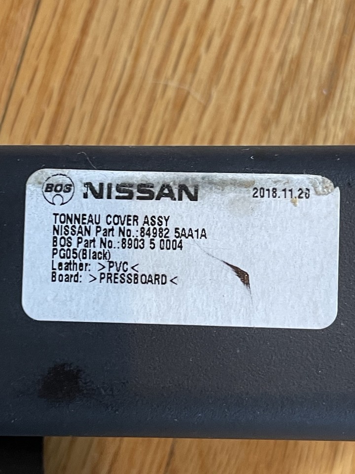 Nissan 84982-5AA4A Tonneau Cover Black Leather Pressboard | eBay