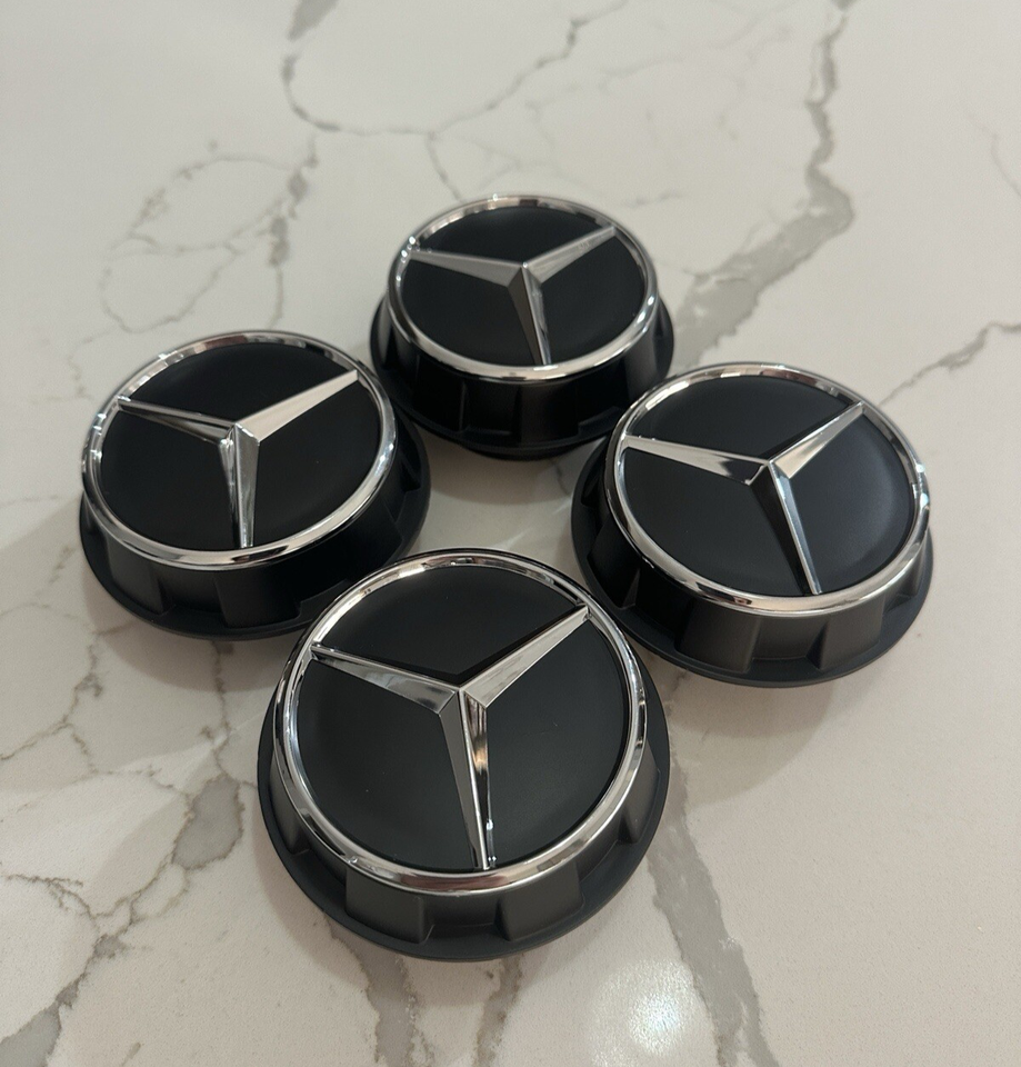 4pcs Mercedes Benz C63s E63s CLS63s AMG 60mm Black Chrome Center Caps ...
