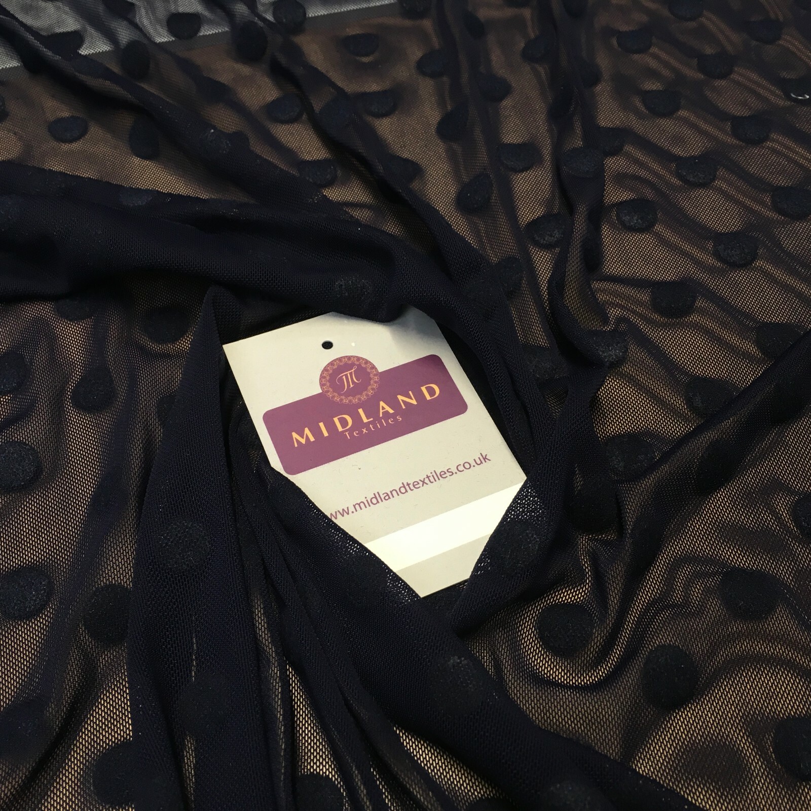 Flock 10mm Polka Dot Power Mesh Stretch Dress Fabric 139cm Wide M1148 ...