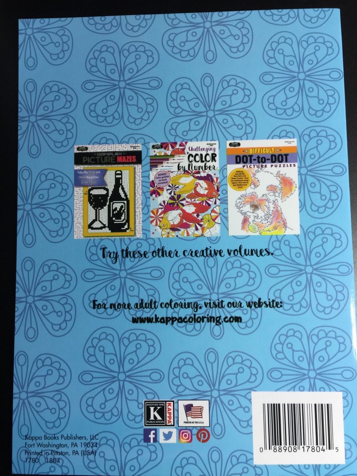 KAPPA ADULT ACTIVITY CREATIVE ADULT COLORING BOOK, NEW INTRICATE ...