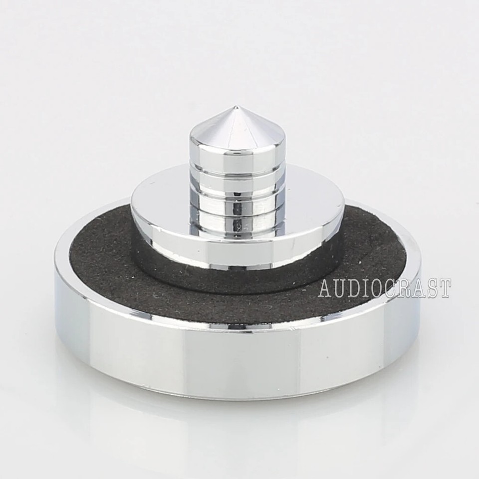 4set Chrome HIFI Speaker Spike Isolation Feet Turntable Amp Stand Base ...