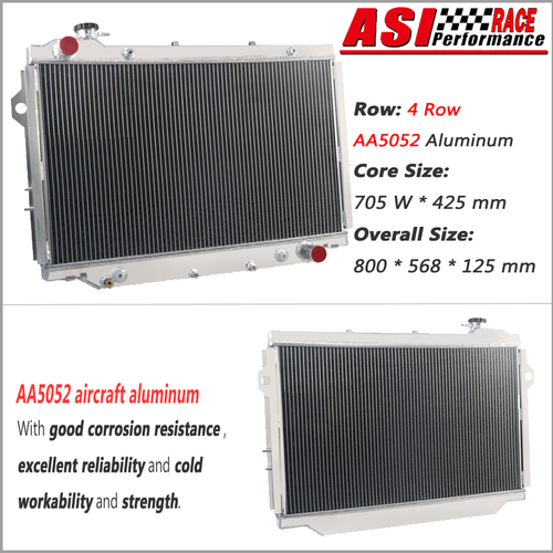 4 ROW Radiator For 1990-1998 Toyota Landcruiser 80 Series HZJ80 HDJ80 ...