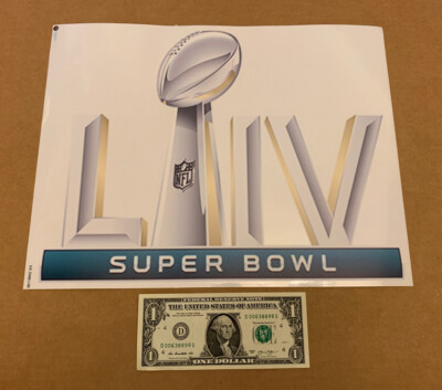 LARGE SUPERBOWL SUPER BOWL 54 LIV 2020 DECAL STICKER FOOTBALL 14" x 11. ...
