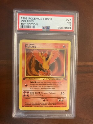 PSA 7 - 1999 Pokemon Fossil Moltres - 1ST EDITION | eBay