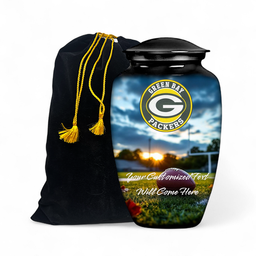 Green Bay Packers Football Theme Style Urn For Adult with Bag, Custom ...