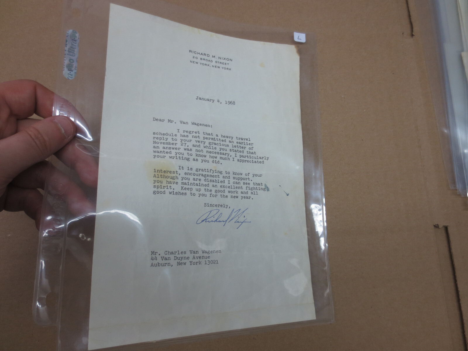 Richard Nixon Signed Letter (1/04/1968) (Lot L) (Estate Fresh) | eBay
