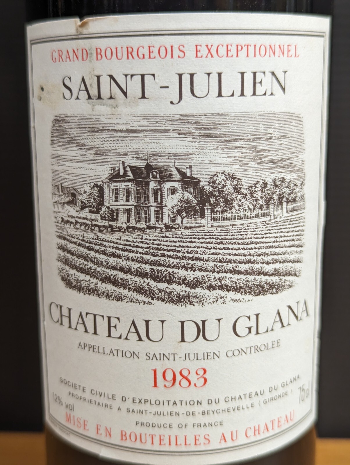 SAINT JULIEN - 1983 - CHATEAU DU GLANA - 40 ans - GRAND BOURGEOIS ...