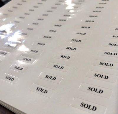 'SOLD' Tickets / Stickers / Labels Jewellery Displays -Self-Adhesive ...
