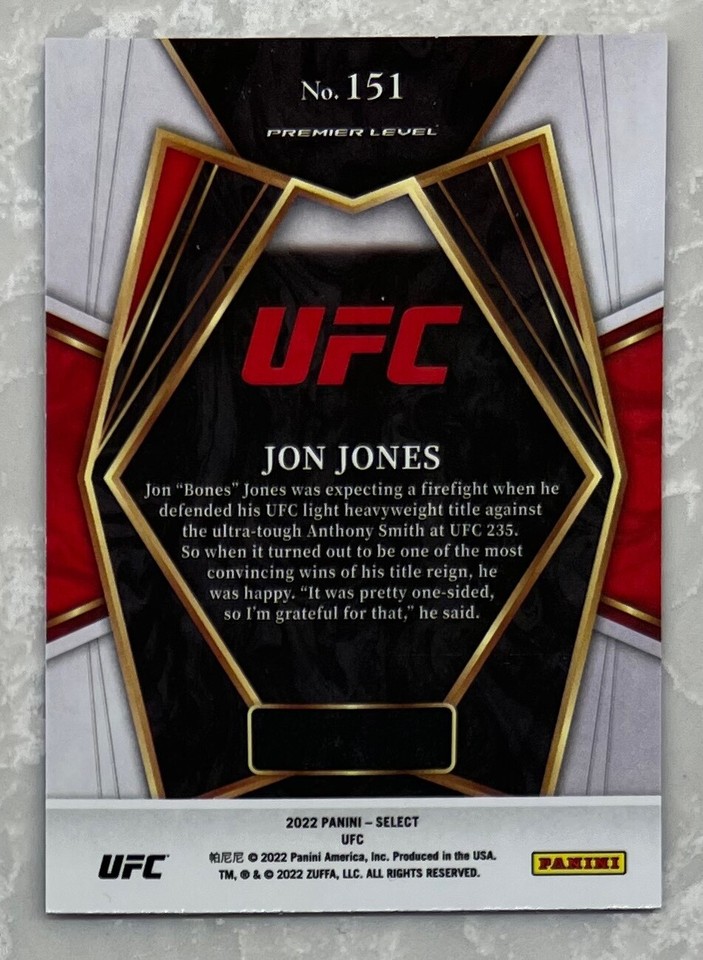 JON JONES - 2022 PANINI SELECT UFC BLUE PARALLEL CARD #151 | eBay