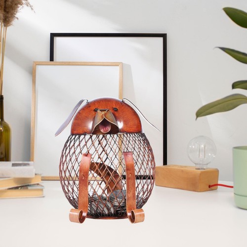 Metal Dog Money Bank Reticulated Piggy Bank Table Decoration 10x11x14cm ...