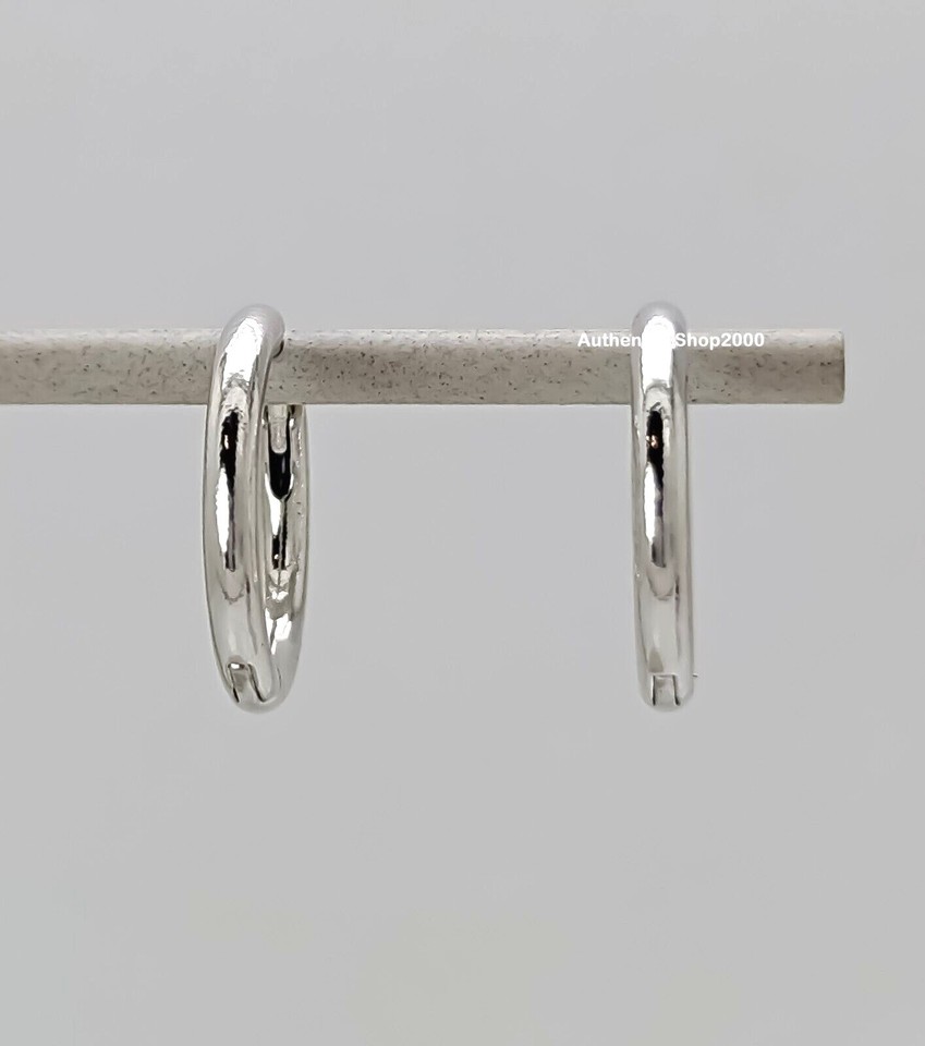 New 100% Authentic PANDORA 925 Moments 18 mm Charm Hoop Earrings ...