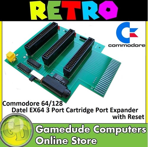 Commodore 64/128 Datel EX64 3 Port Cartridge Port Expander with Reset ...