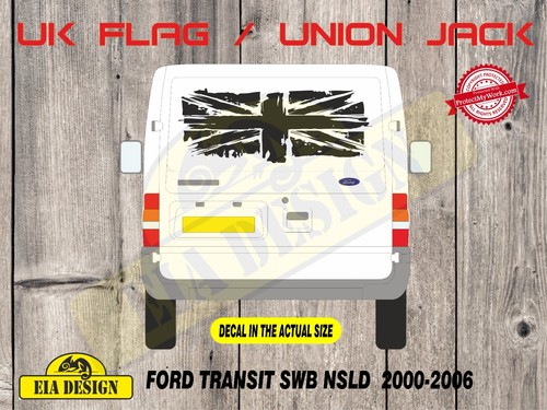 UK Flag/Union Jack Distressed van/car DECAL for FORD TRANSIT SWB NSLD ...