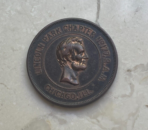 Chicago Illinois IL Lincoln Park Chapter No 177 RAM Mason Masonic Penny ...