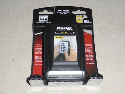 NEW MASTER LOCK SAFESPACE WALL MOUNT PUSH BUTTON LOCK BOX 5423D HOLDS ...