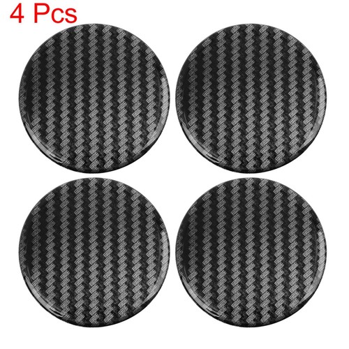 4Pcs 60mm Clear Resin Carbon Fiber Pattern Wheel Center Hub Cap Sticker ...