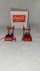 2 Vintage Mini Coca-Cola Carts Delivery Cart Red Logo W/ Mini Bottles ...