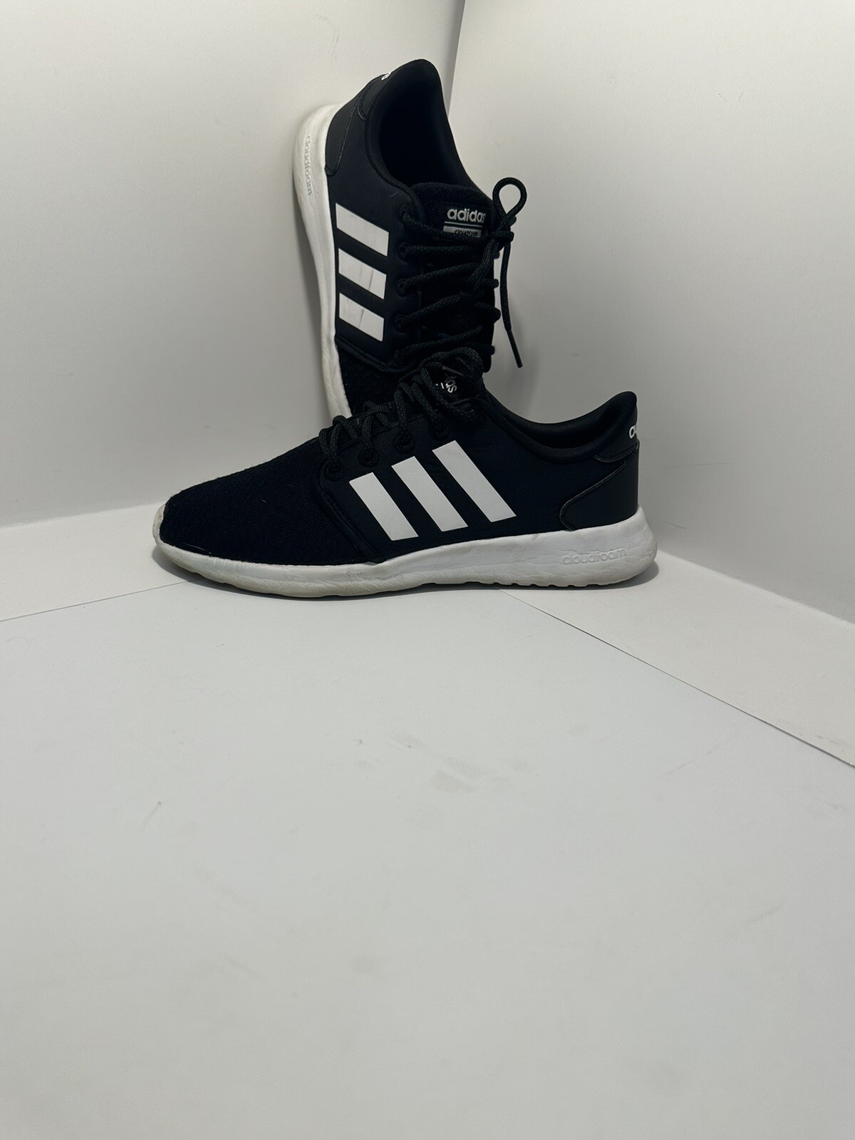 Adidas Womens Cloudfoam QT Racer DB0275 Black Running Shoes Sneakers ...