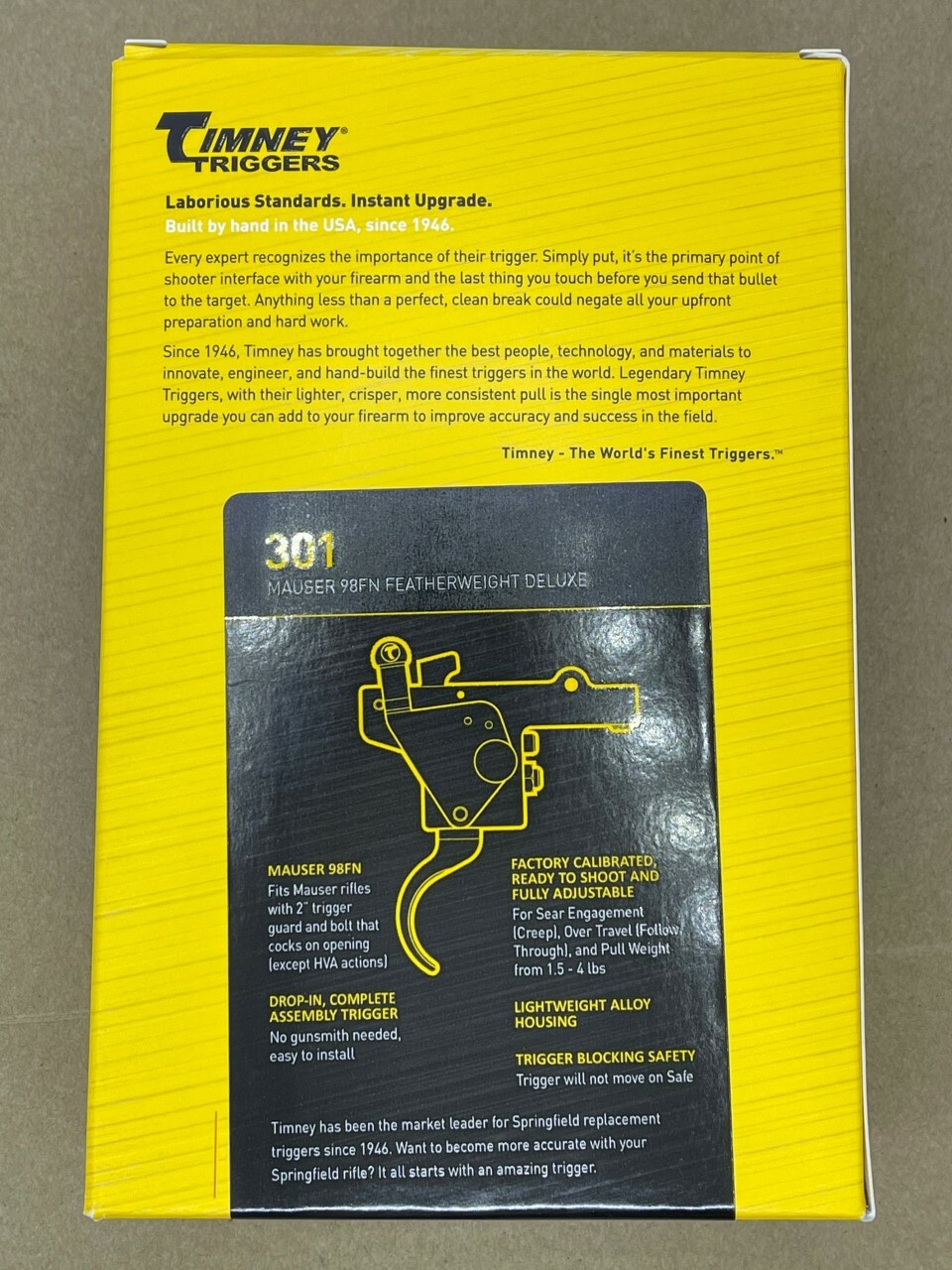 Timney 301 Featherweight Deluxe Rifle Trigger Mauser 98 with Safety 1.5 ...