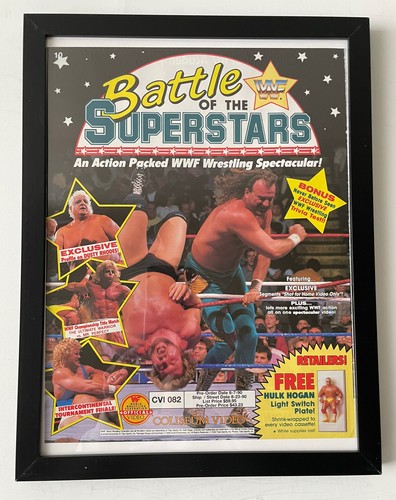 Vintage WWF Battle Superstars VHS Video Store Poster Promo Ad 9x12 ...
