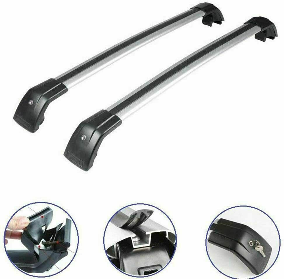 2Pcs Fits for Buick Encore 2013-2020 Lockable Roof Rail Rack Cross Bar ...