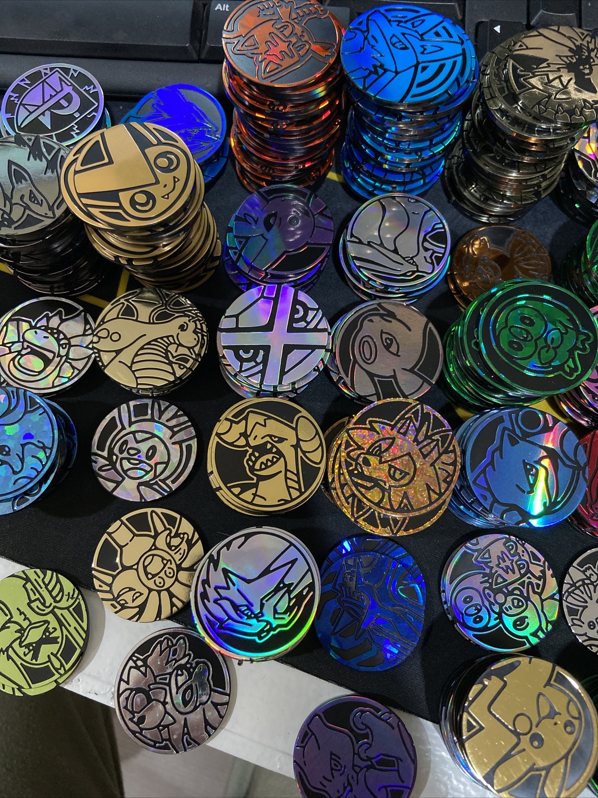 Pokemon TCG Official Lot of 100 Coins DUPLICATES Jumbo Regular | eBay