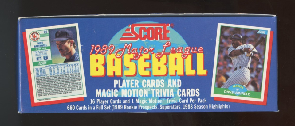 1989 SCORE BASEBALL UNOPENED BOX, w/ 36 SEALED PACKS OF 16 CARDS EACH ...