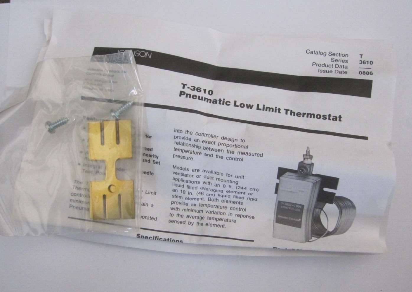 T-3610-1001+Johnson+Controls+Pneumatic+Low+Limit+Controller+T36101001 ...