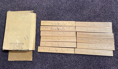 Vintage Westcott 6 Inch Wood Ruler Lot of 12 Made in USA | eBay