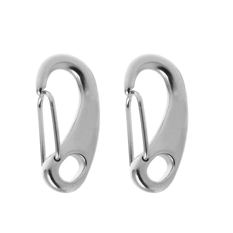 2Pcs Boat 316 Stainless Steel 70mm Egg Shape Spring Snap Hook Clip ...