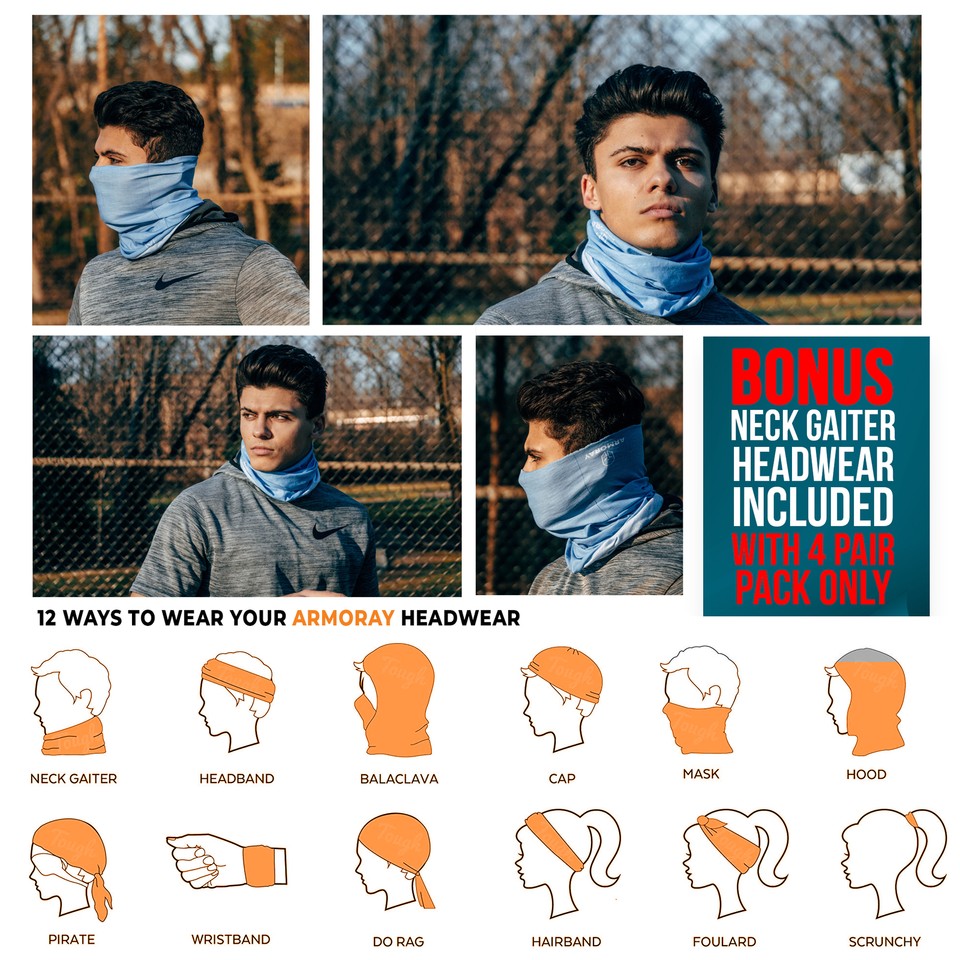 Tattoo Cover Up Arm Sleeves 1 to 5 Pair BLACK for Men Women Compression ...